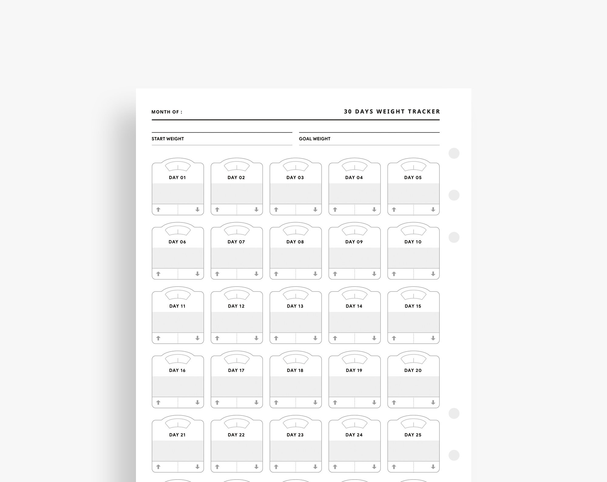 A5 Inserts : Printable Weight Loss Tracker, Fitness Planner, Diet Log ...