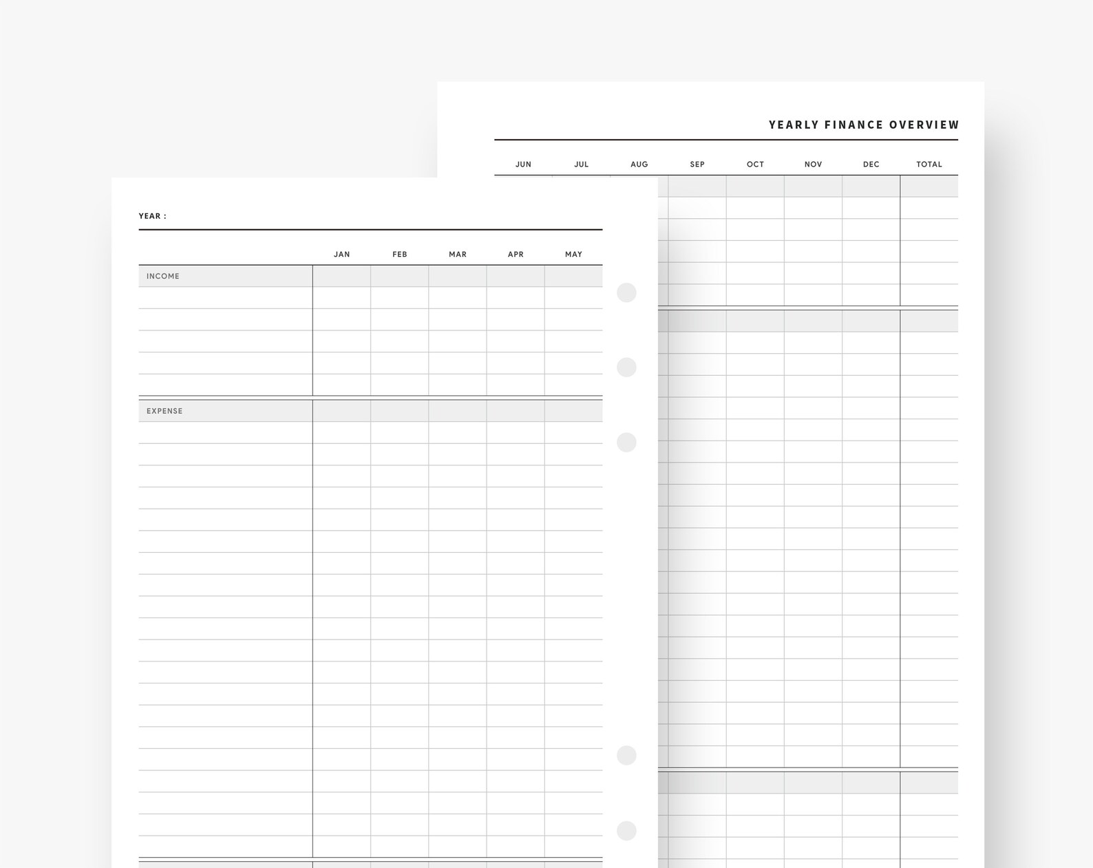 Yearly Finance Overview Printable, Finance Tracker Template for Money ...