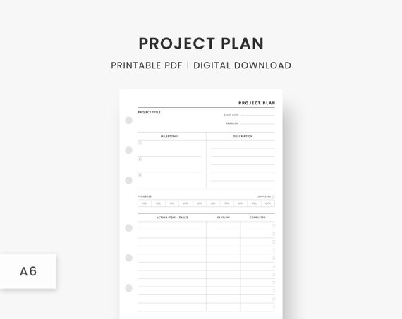 Project Planner Printable Productivity Planner Work Planner - Etsy