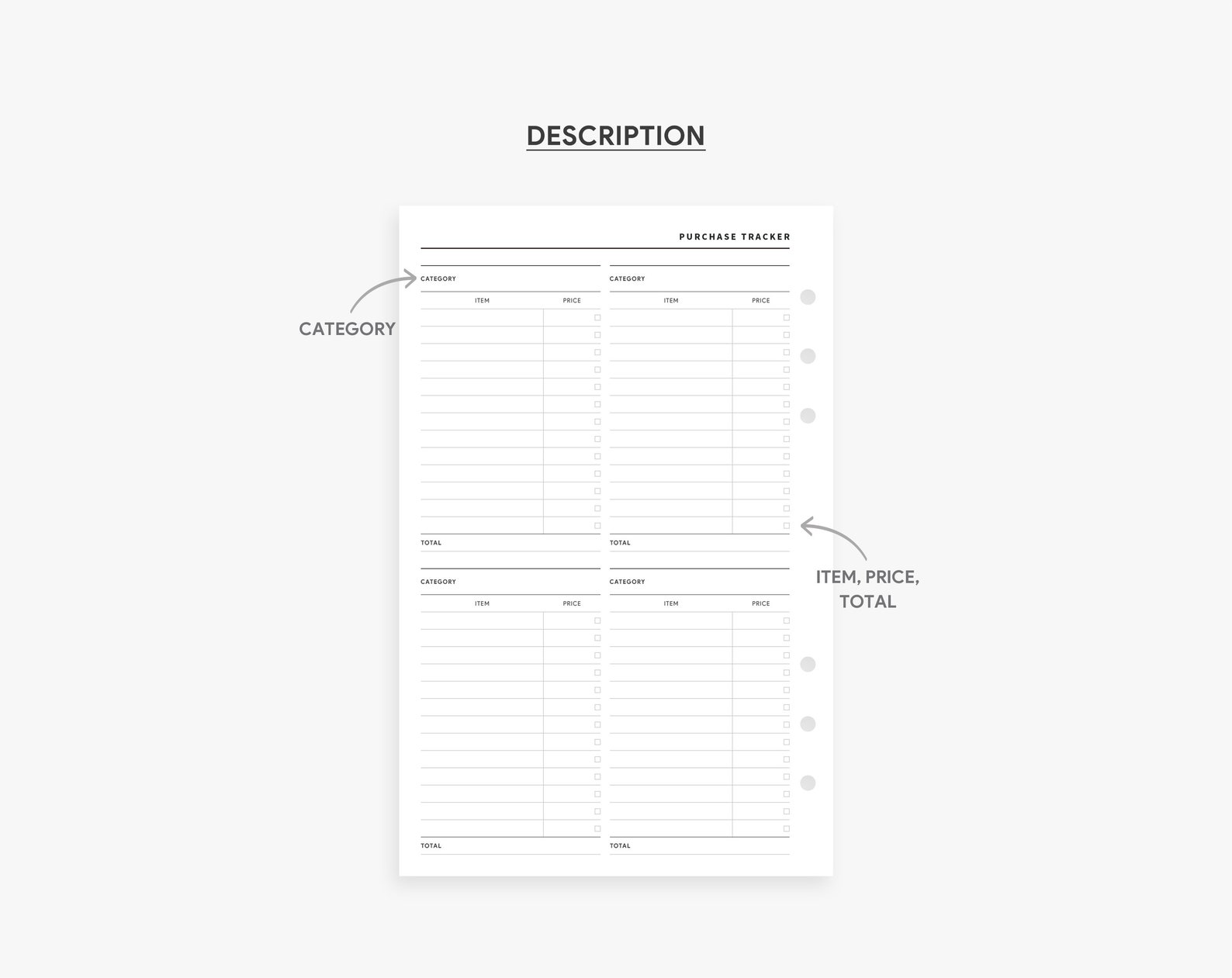 Purchase Tracker Printable, Order Tracker, Spending Tracker, Shopping ...