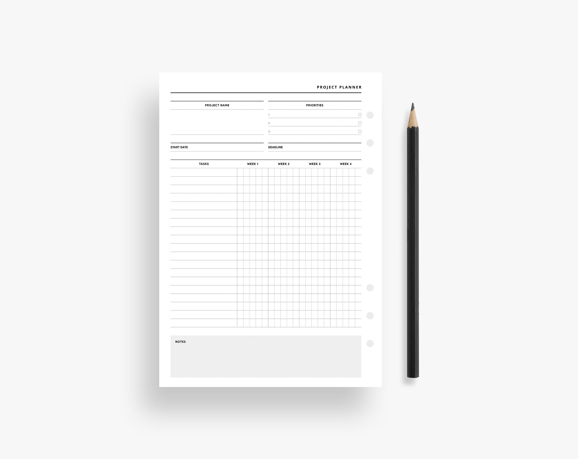 A5 Inserts : Project Planner Printable, Work Productivity Plan, Project ...