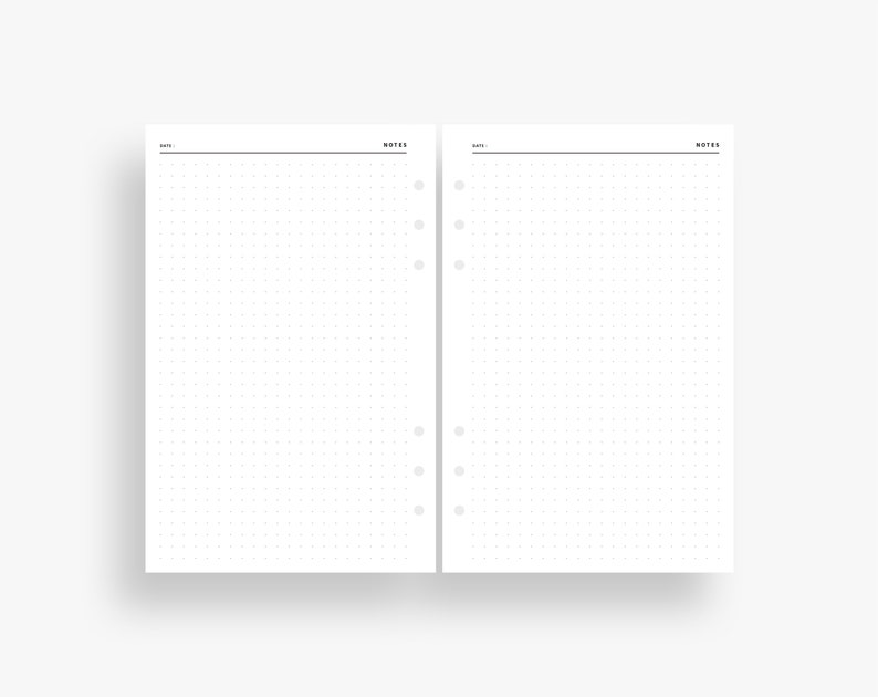 Printable Notes With Dot, Half Letter Inserts, Notes Taking Template ...