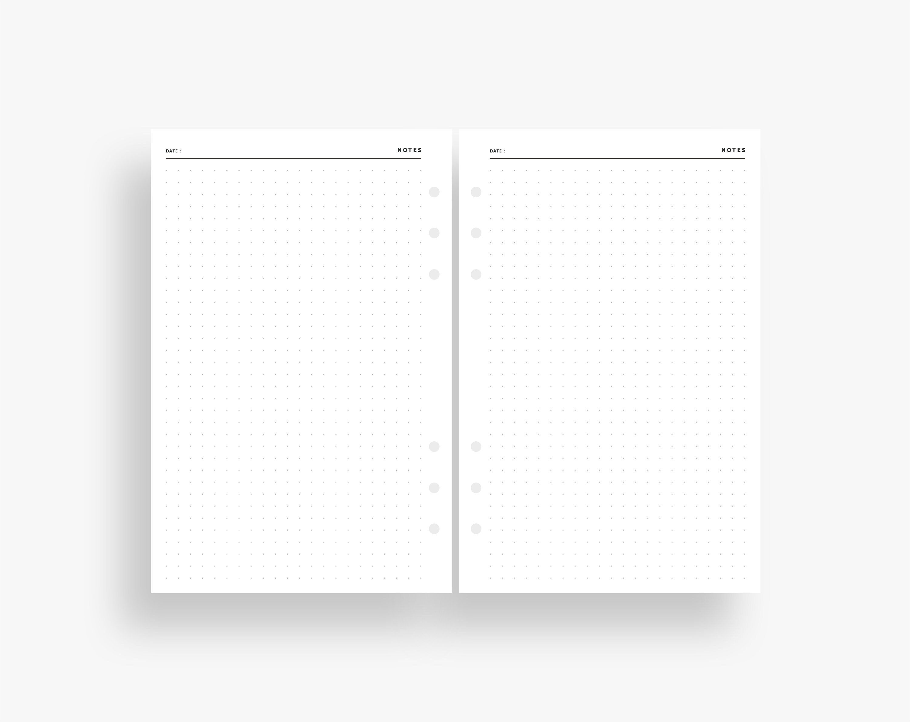 Printable Notes With Dot, Half Letter Inserts, Notes Taking Template ...
