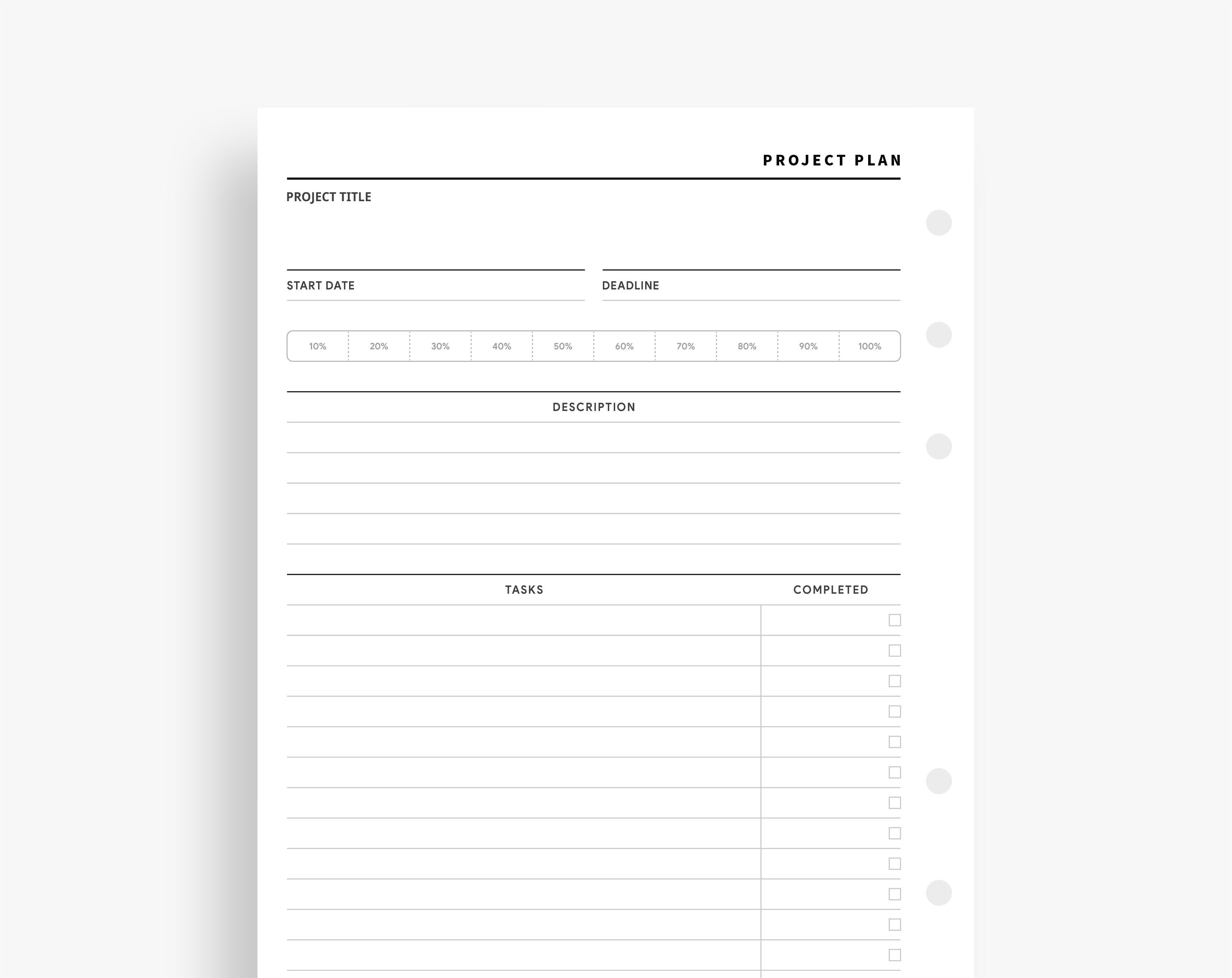 Project Planner Printable, Personal Wide Inserts, Productivity Planner ...