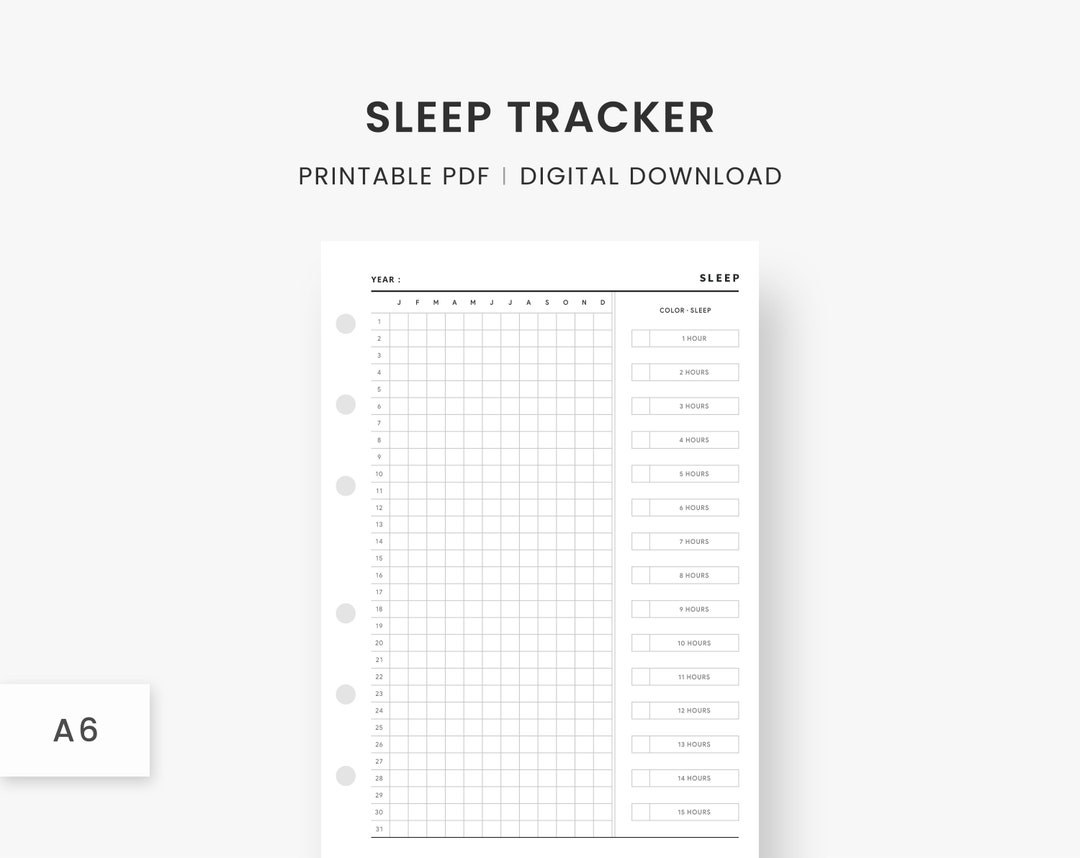 A6 Inserts : Sleep Tracker Printable, Fitness Tracker, Health Tracker ...