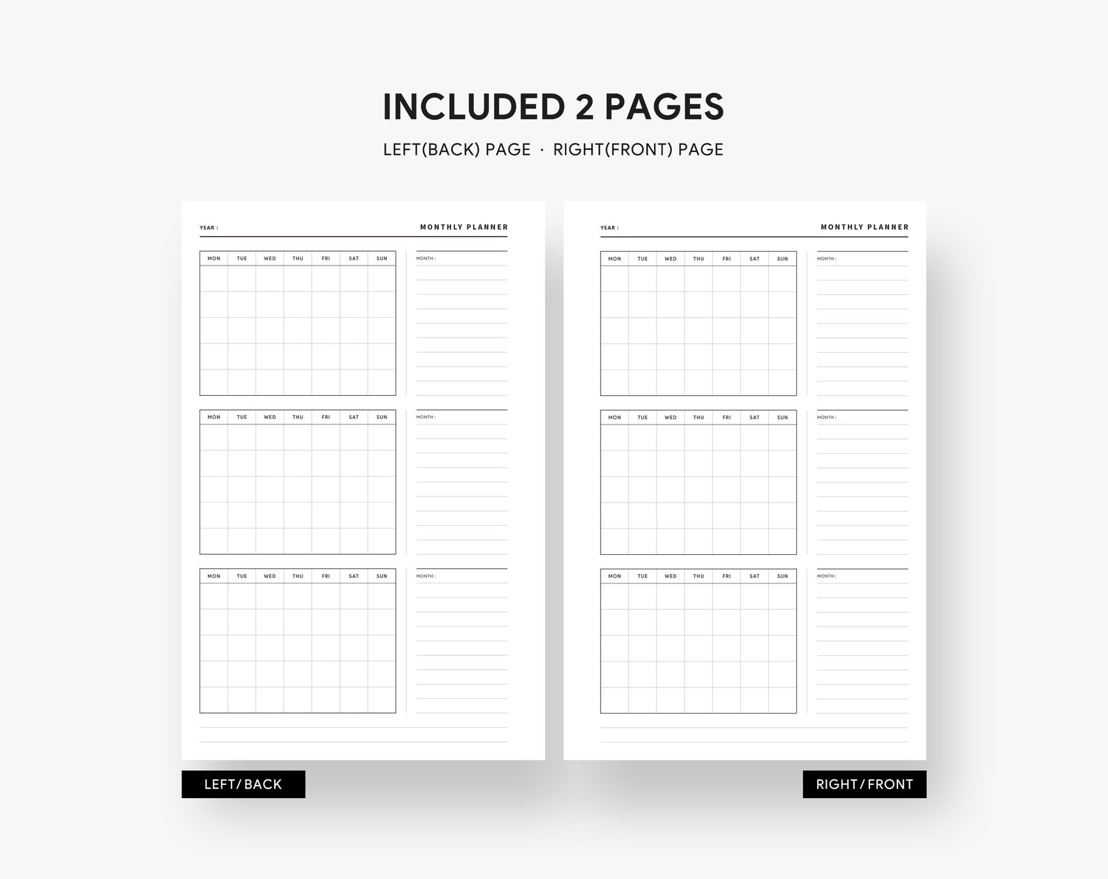 3 Month Planner Printable, Quarterly Planner, 90 Day Plan, Undated ...