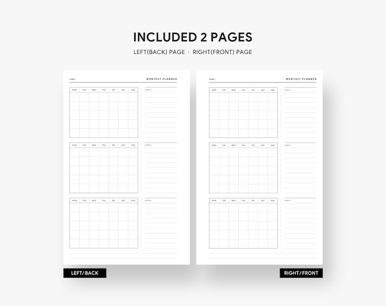 3 Month Planner Printable, Quarterly Planner, 90 Day Plan, Undated ...