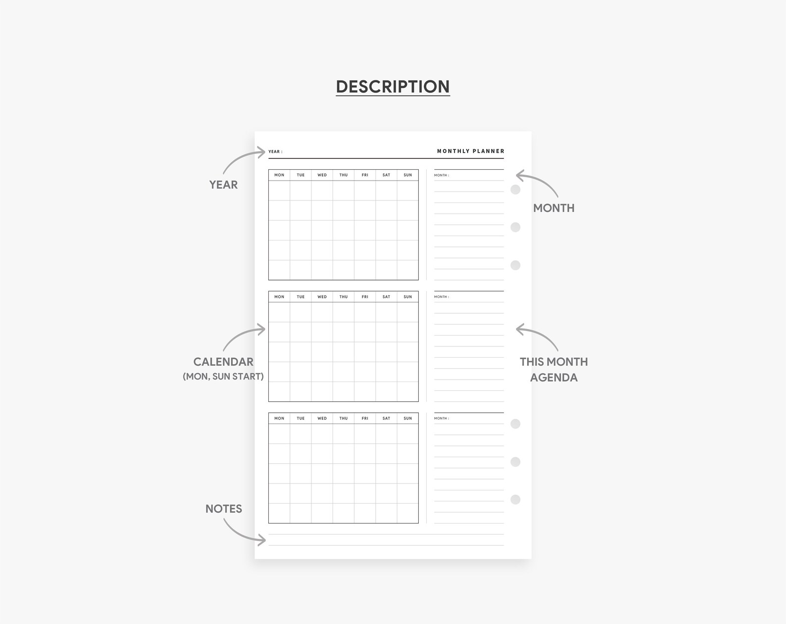 3 Month Planner Printable, Quarterly Planner, 90 Day Plan, Undated ...