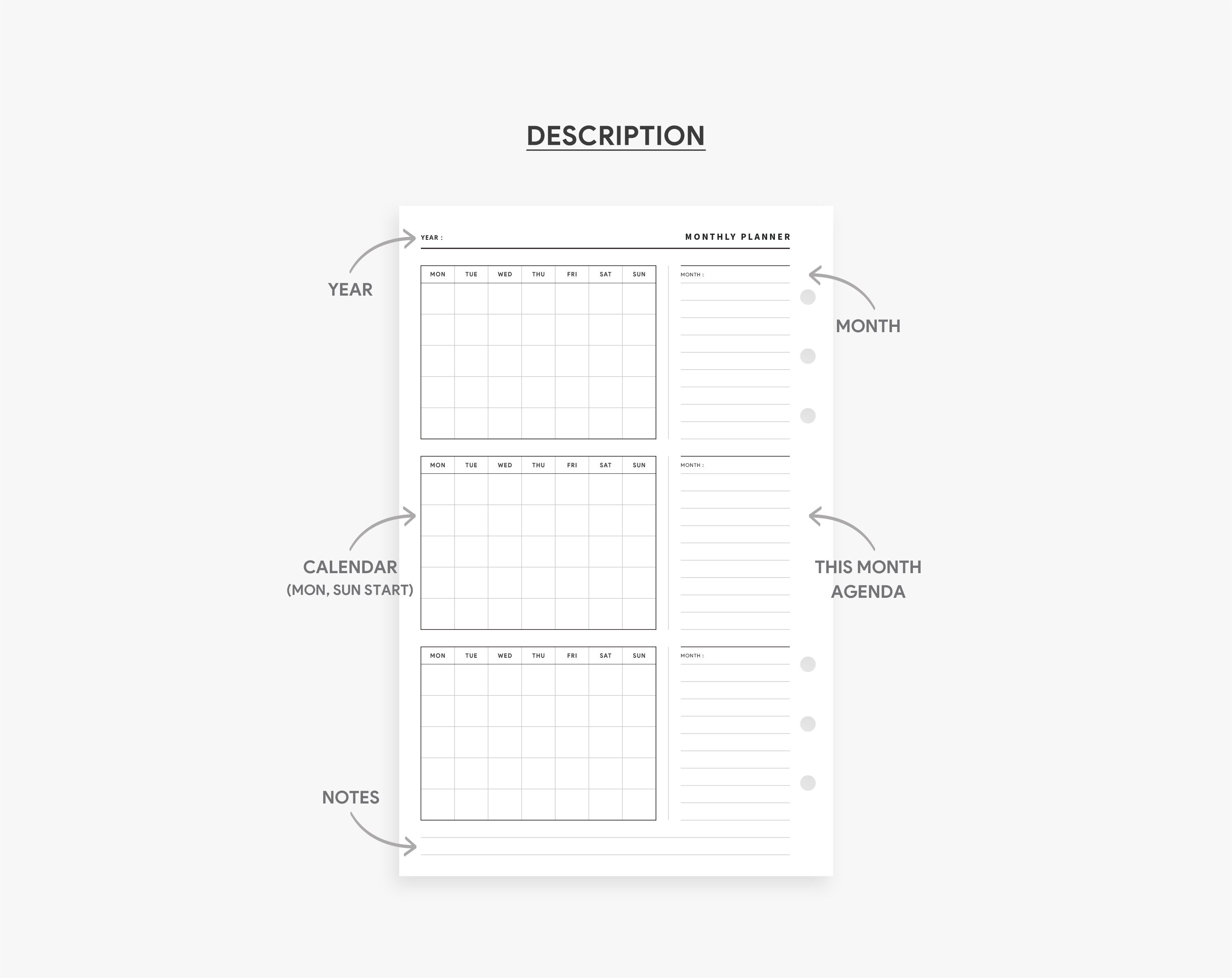3 Month Planner Printable, Quarterly Planner, 90 Day Plan, Undated ...