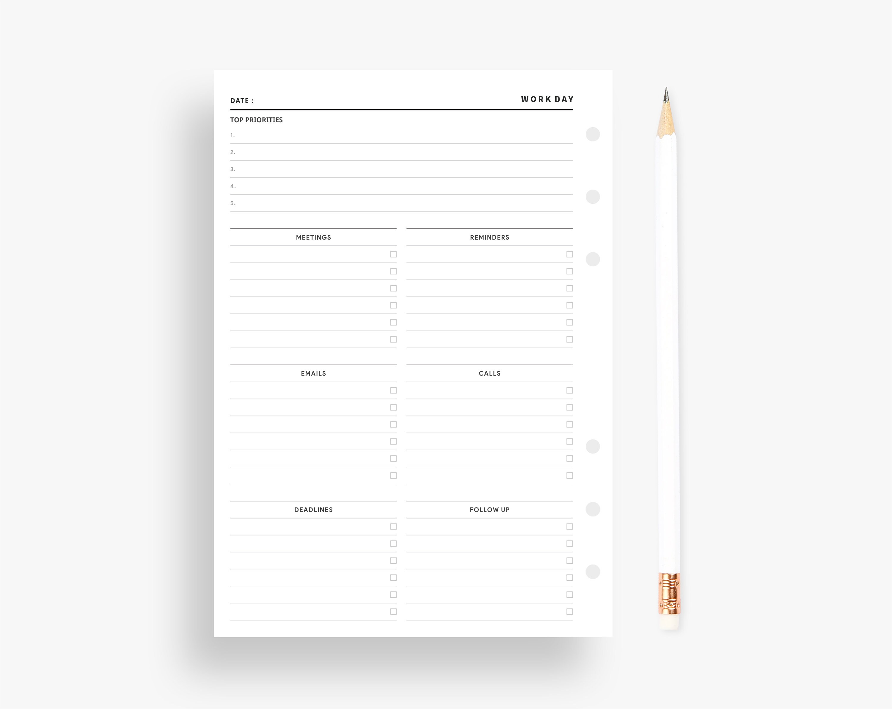 Workday Planner Printable, Personal Wide Inserts, Workday Organizer ...