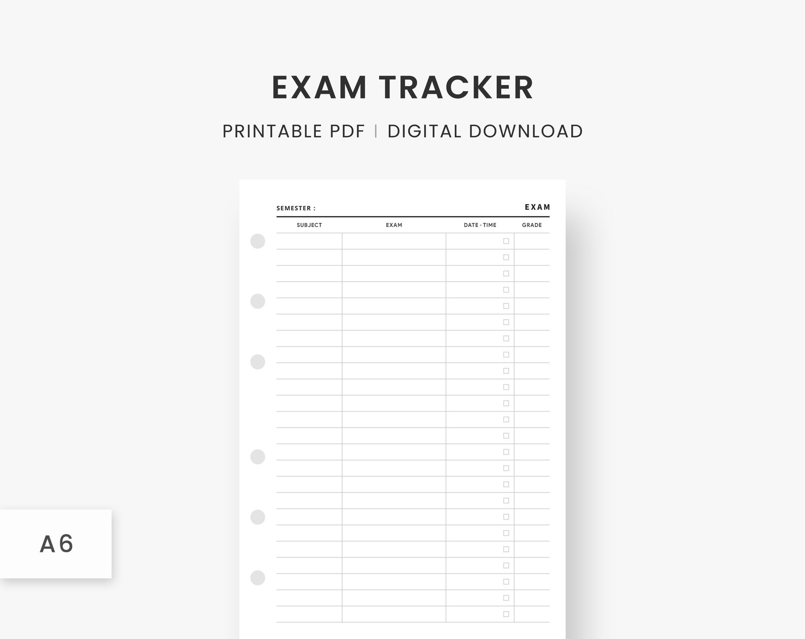 Exam Tracker, Exam Planner, Exam Schedule, Study Planner Printable ...