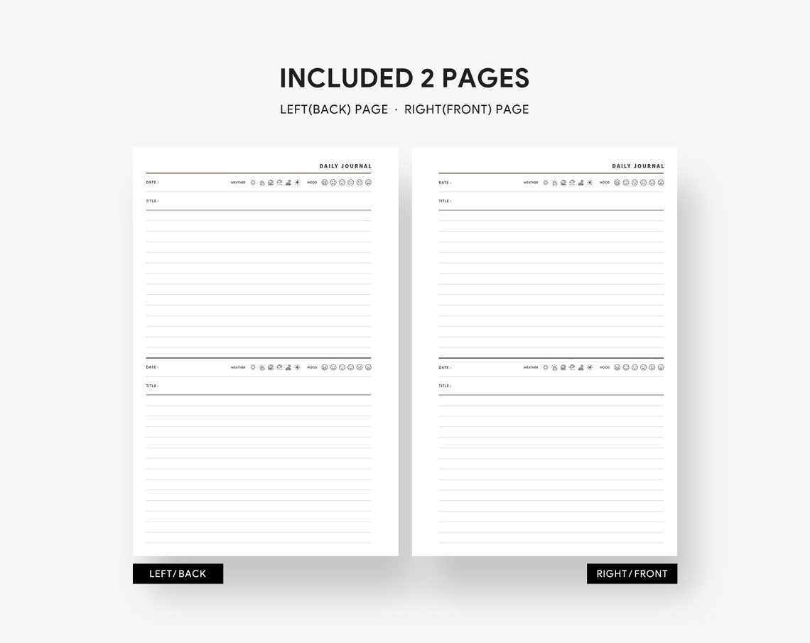 Daily Journal Printable, Daily Diary, Minimalist Journal, Writing ...