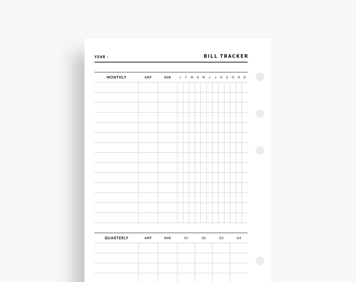 Personal Inserts : Bill Payment Bill Pay Bills Organizer - Etsy