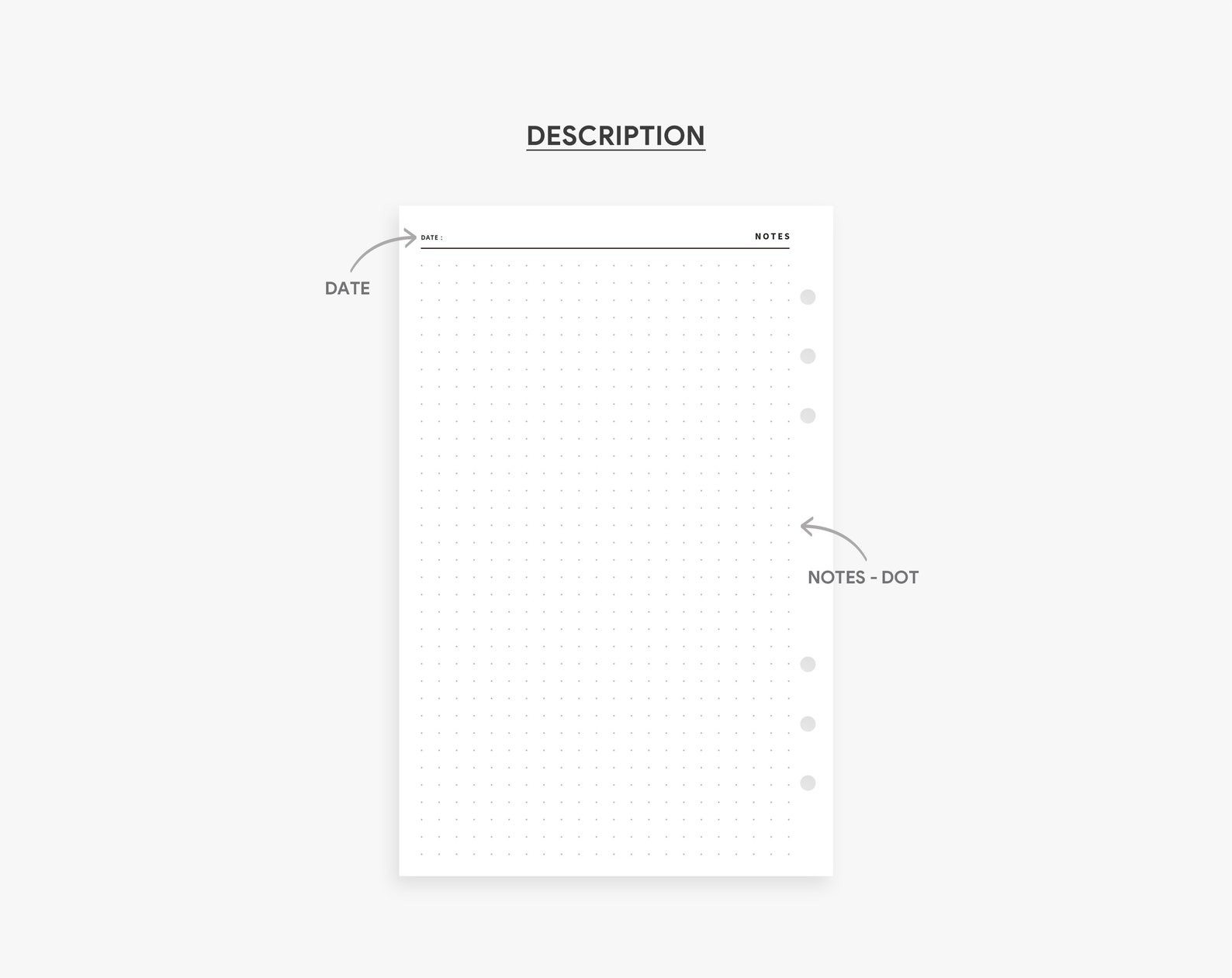 Printable Notes With Dot, Half Letter Inserts, Notes Taking Template ...