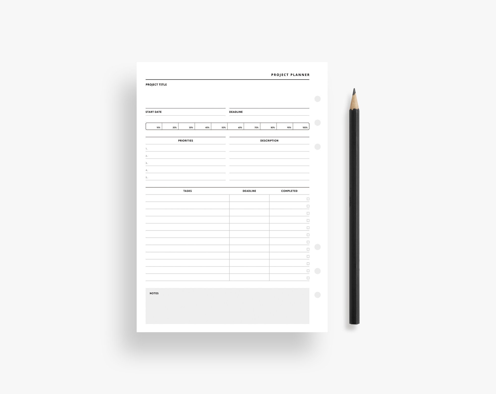 A5 Inserts : Project Planner Printable, Productivity Organizer ...