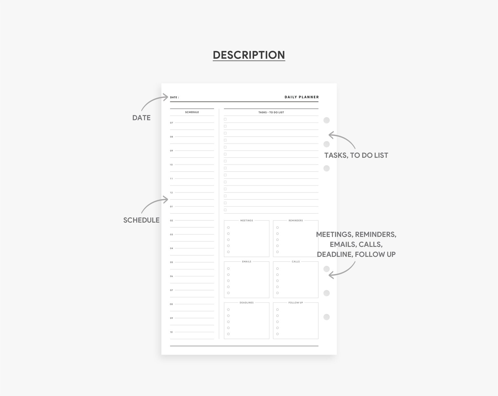 Business Planner Daily Planner Printable Work Planner Daily | Etsy