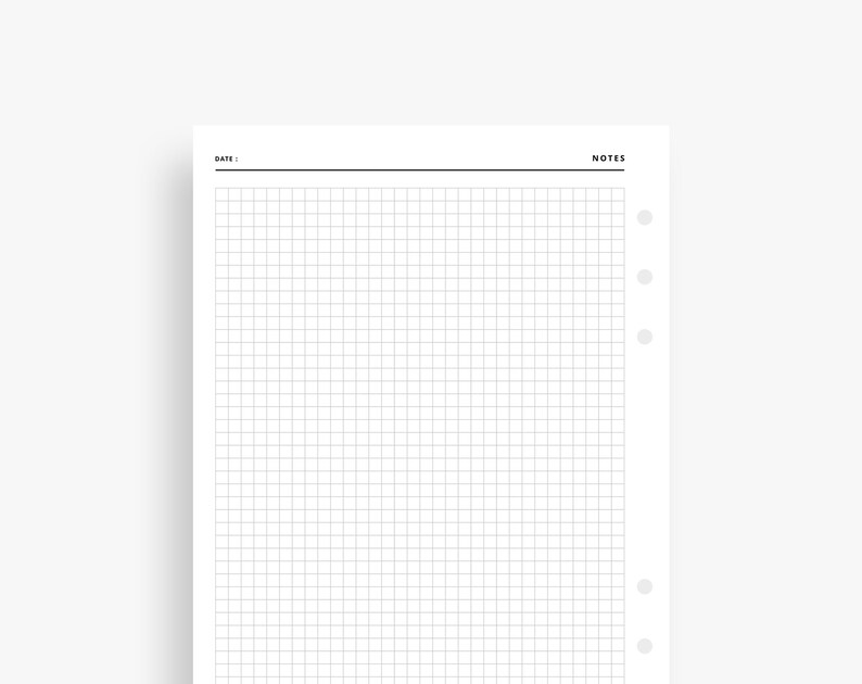A5 Inserts : Notes Printable Grid Notes Blank Notes | Etsy