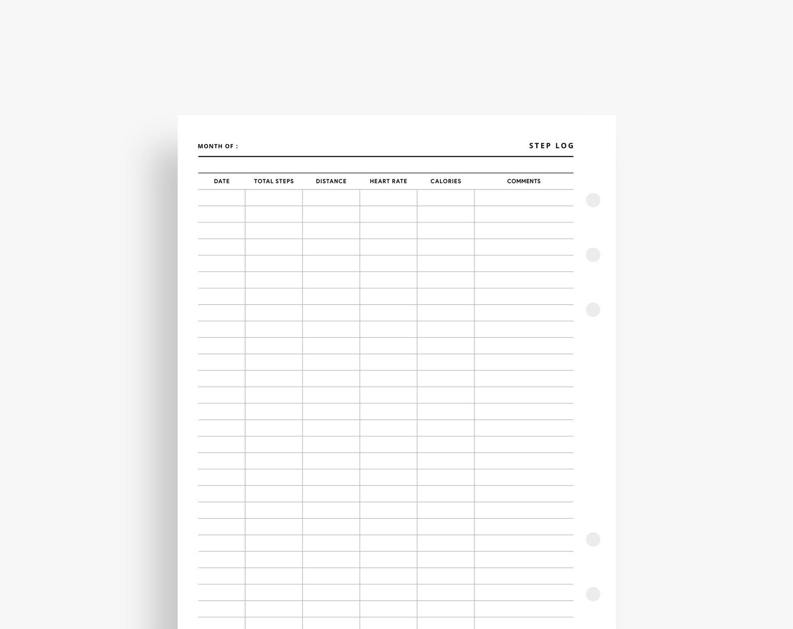 A5 Inserts : Step Tracker Printable, Step Log, Workout Log, Walking Log ...