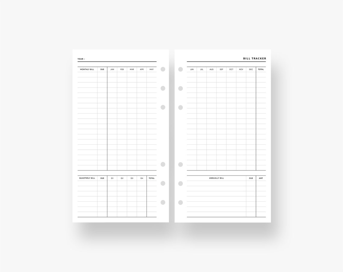 Personal Inserts : Bill Tracker, Bill Organizer, Monthly Bill Tracker ...