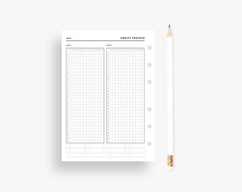 Habits Tracker, A6 Inserts, Yearly Tracker, Annual Planner, Goal ... Habits Tracker, A6 Inserts, Yearly Tracker, Annual Planner, Goal ...