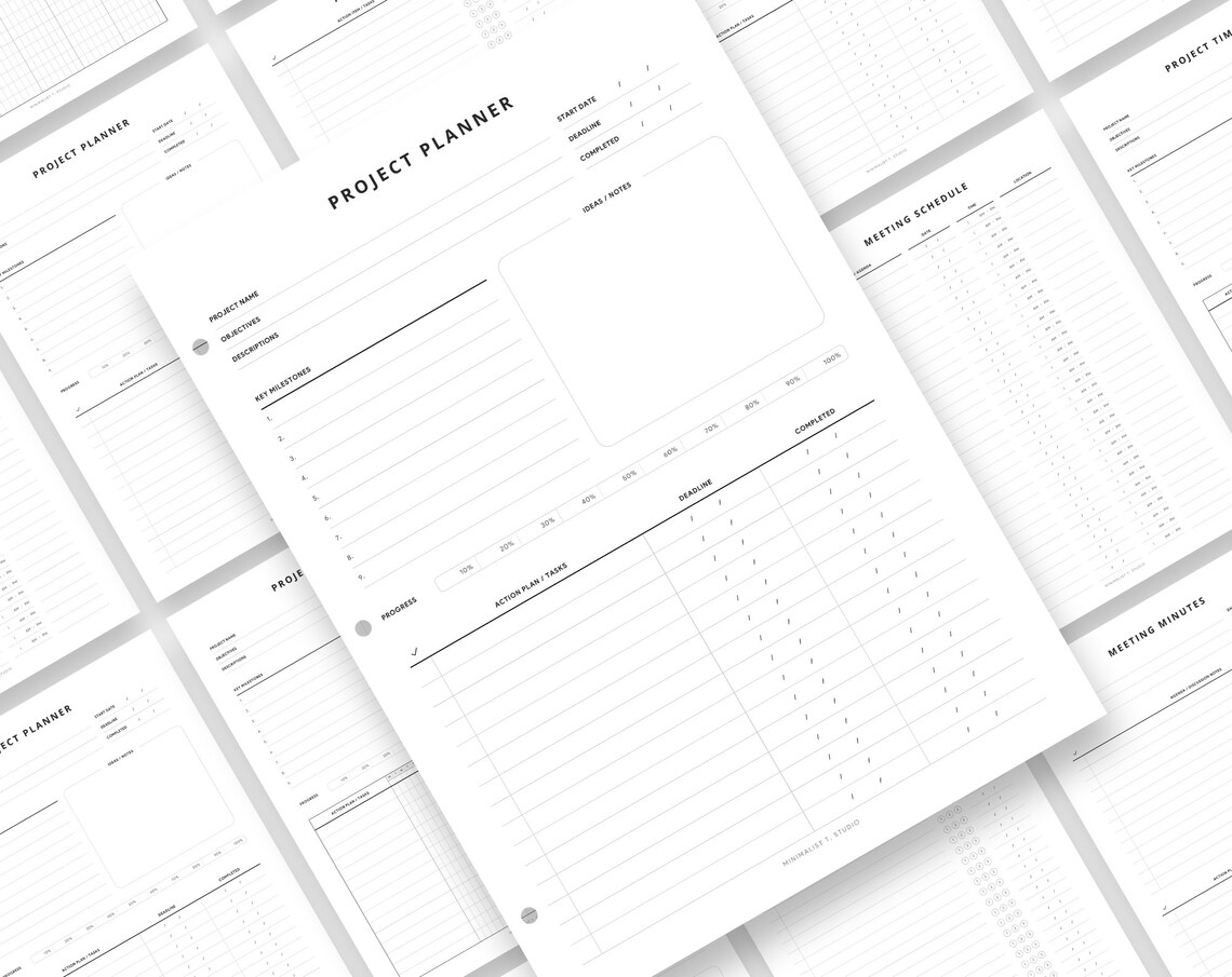 Meeting Notes Project Planner Printable and Fillable PDF - Etsy