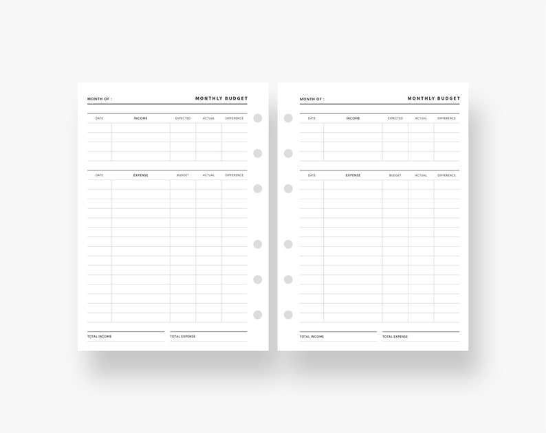 A6 Inserts : Monthly Budget, Budget Planner, Budget Printable, Budget ...