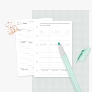 Pocket Inserts : Monthly Budget Planner Printable Financial | Etsy