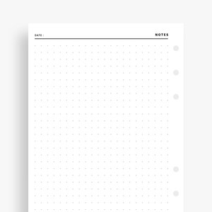 Notes Dot, Personal Wide Inserts, Note Taking, Note Paper Printable ...