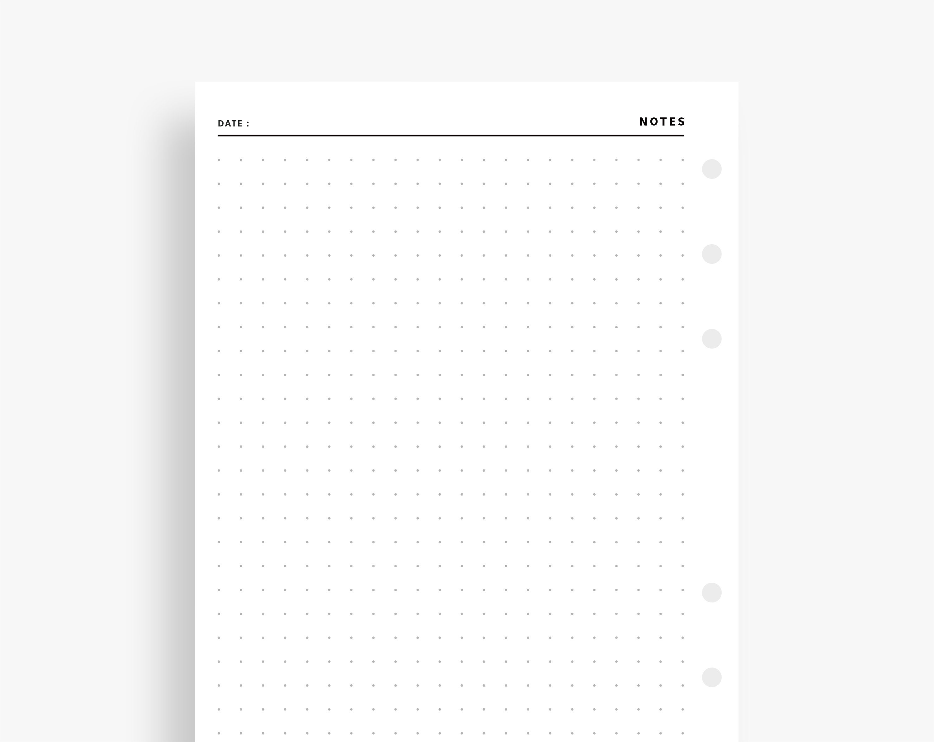 Notes Dot, Personal Wide Inserts, Note Taking, Note Paper Printable ...