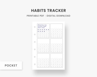 Pocket Inserts : Monthly Tracker Printable Habit Planner | Etsy