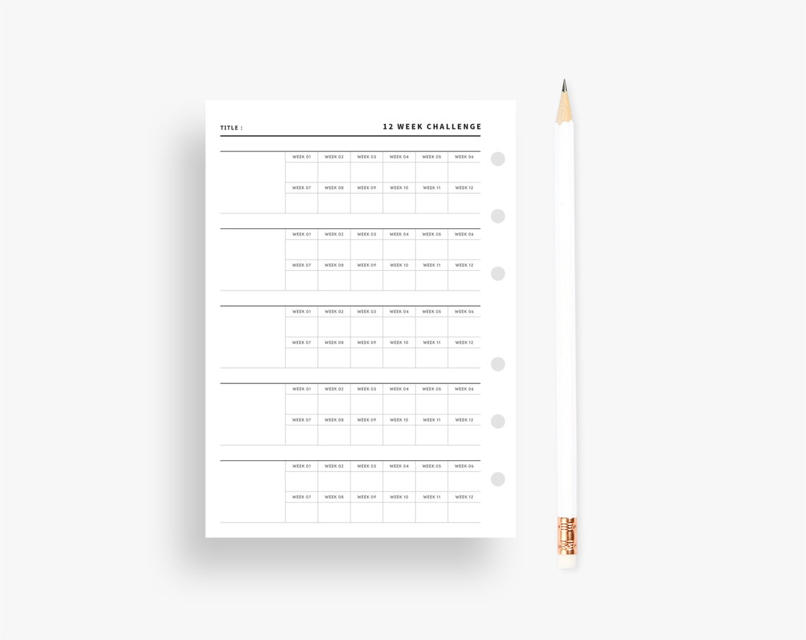 12 Week Challenge Habits Tracker 12 Week Tracker Challenge | Etsy