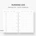 Pocket Inserts : Running Tracker Printable Running Diary - Etsy