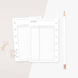 Pocket Inserts : Bill Organizer Bills Tracker Monthly Bill | Etsy