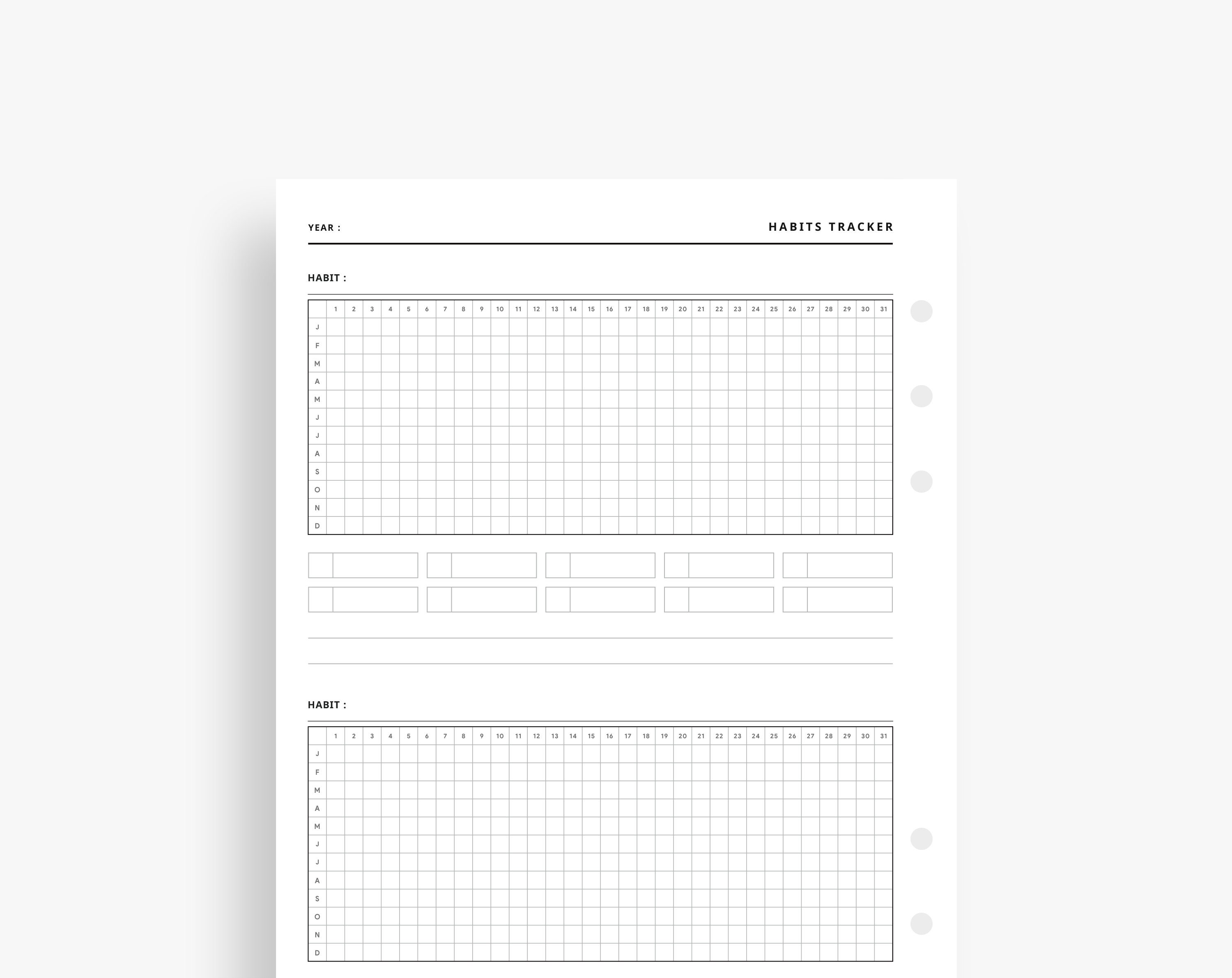 A5 Inserts : Yearly Tracker Habit Tracker Printable Tracker - Etsy