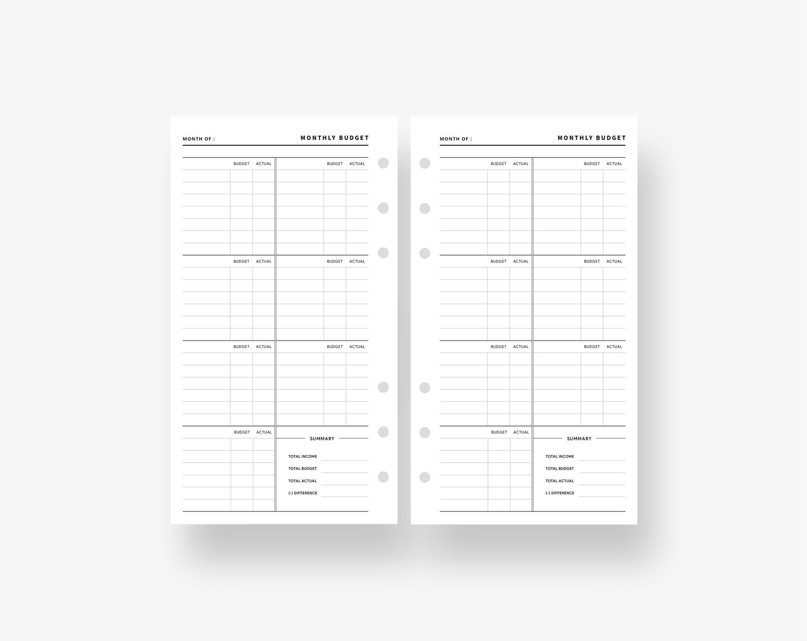 Personal Inserts : Budget Planner, Budget Template, Monthly Budget ...