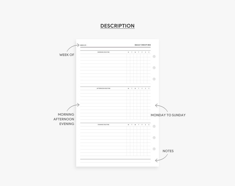 Daily Routine Planner Printable, Daily Organizer, Daily Habit Tracker ...