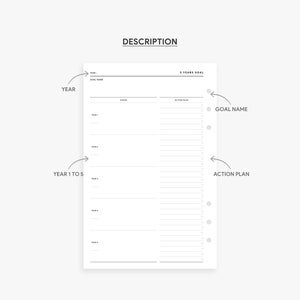 5 Year Plan, Goal Setting, 5 Years Goal, Goal Planner Printable, Goal ...