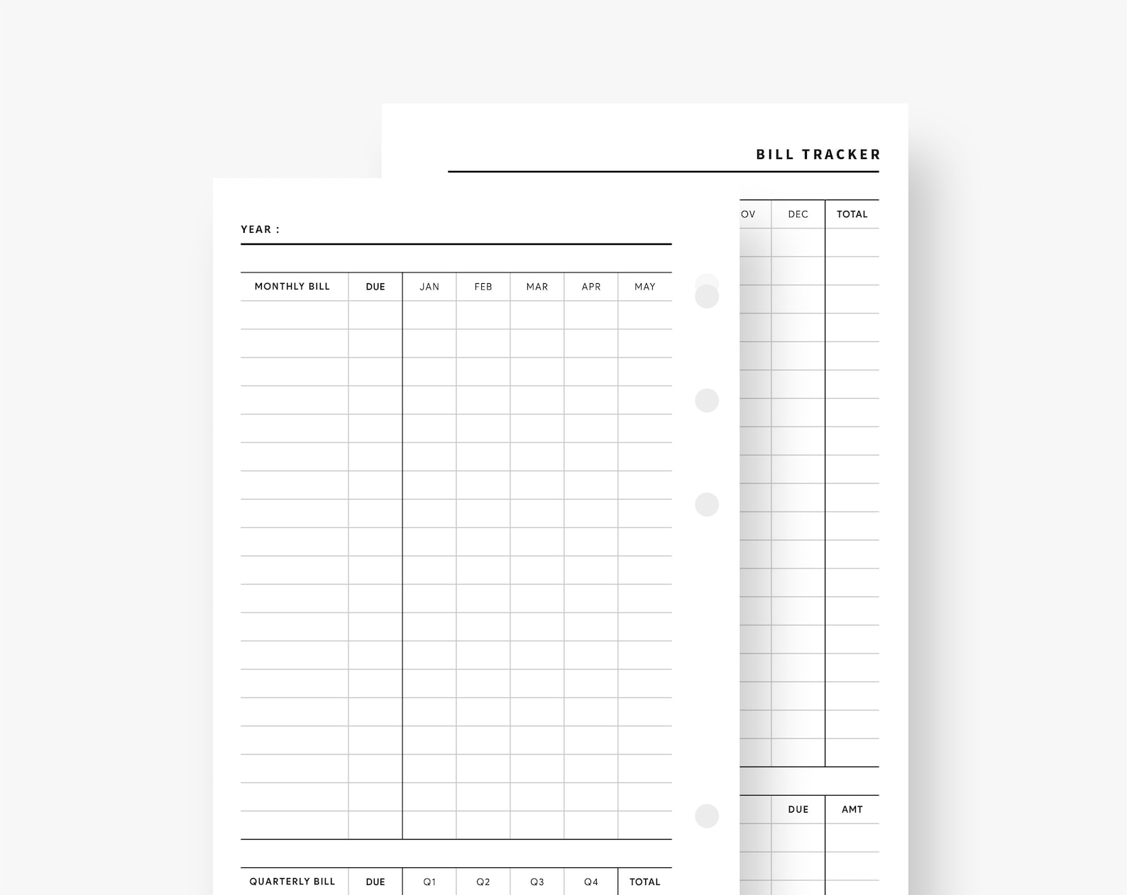 Personal Inserts : Bill Tracker, Bill Organizer, Monthly Bill Tracker ...