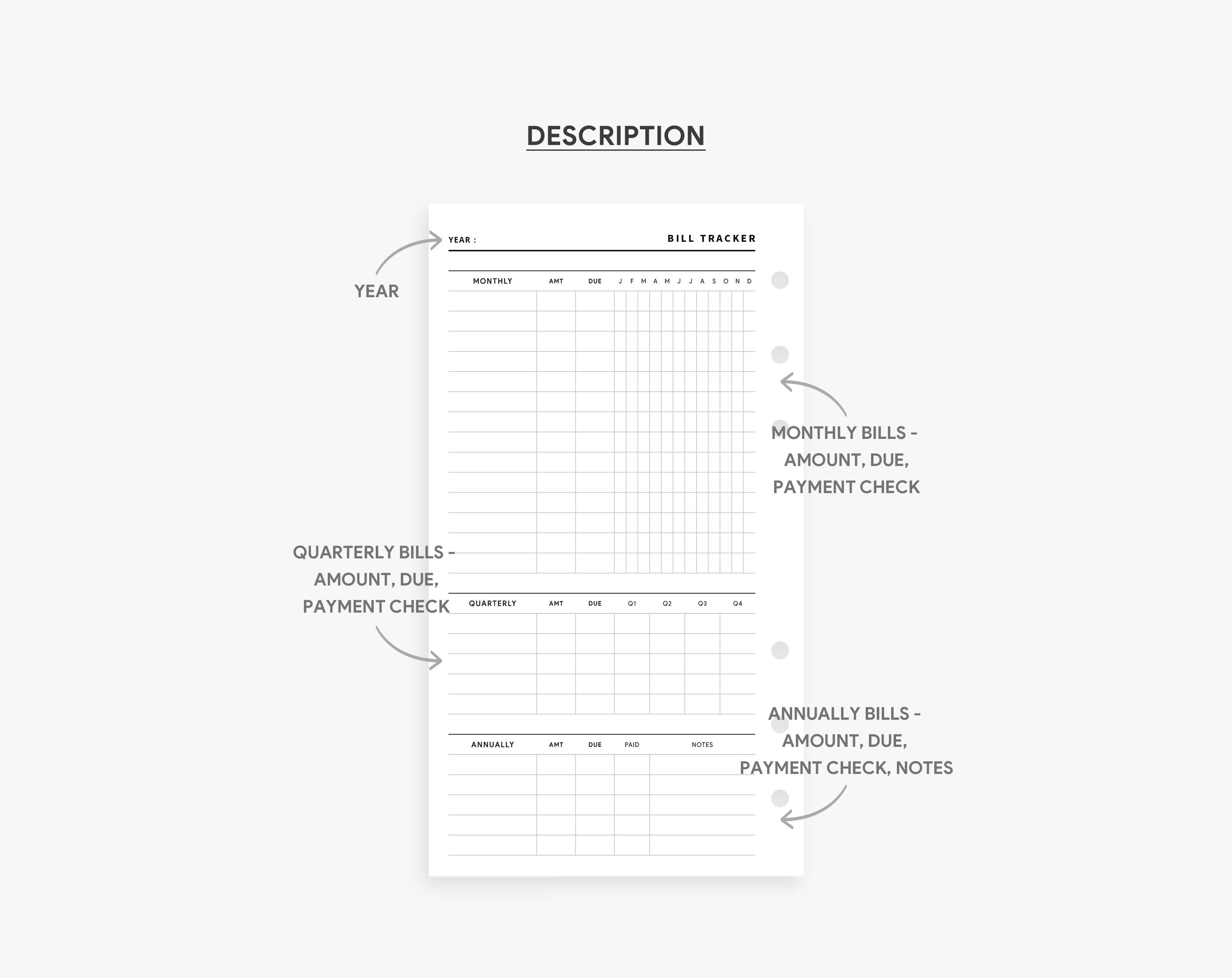 Personal Inserts : Bill Payment, Bill Pay, Bills Organizer, Bill ...