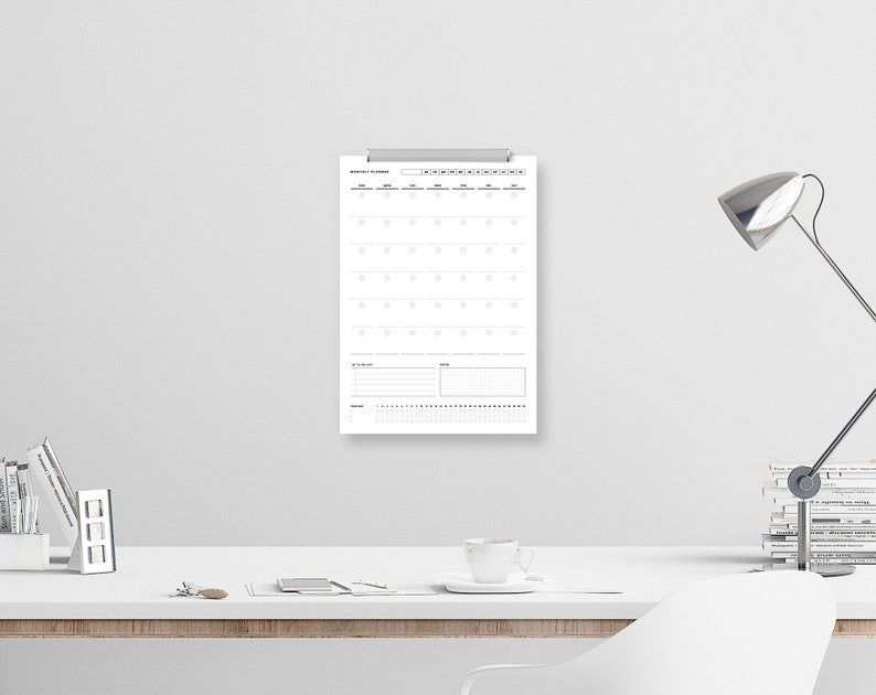 Month at a Glance Planner Printable, Undated Minimalist Monthly Simple ...
