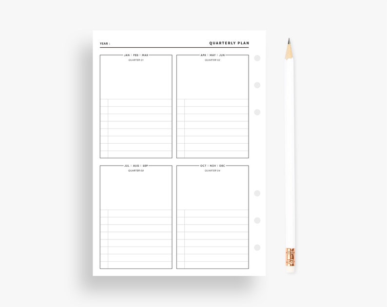 Quarterly to Do List, Quarterly Goal, Quarterly Planner, Personal Wide ...