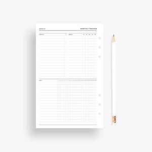 Monthly Tracker Printable, Daily Habit Tracker, Half Letter Inserts ...