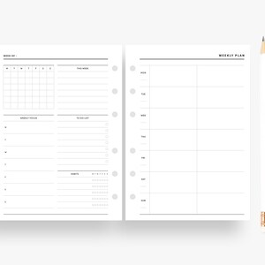 Week at a Glance, Week on Two Pages, Weekly Overview, Weekly Habit ...