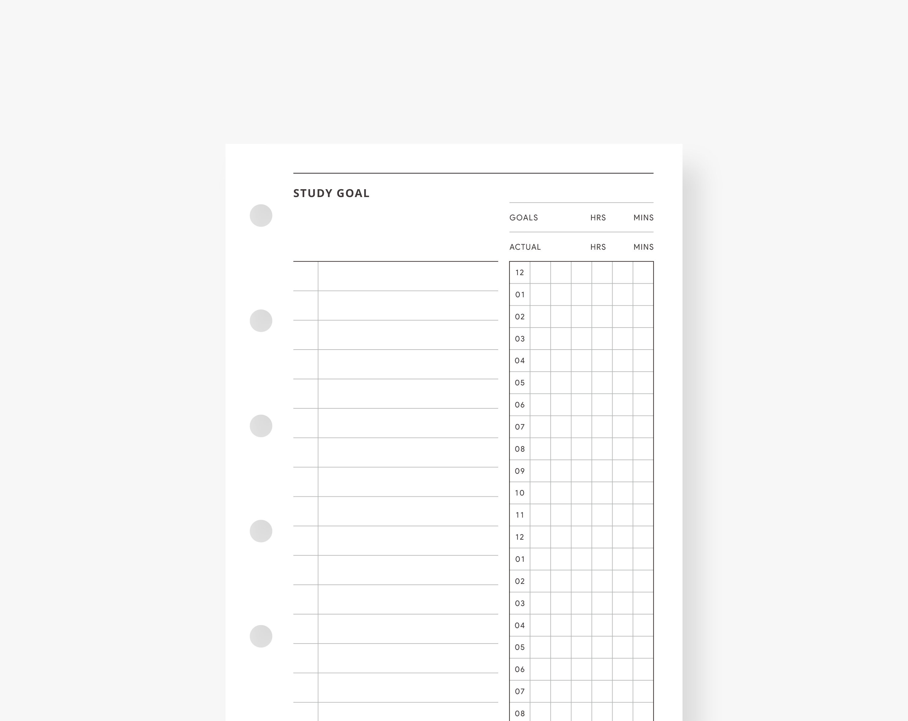 Pocket Inserts : Study Planner Printable, Daily Study Organizer ...