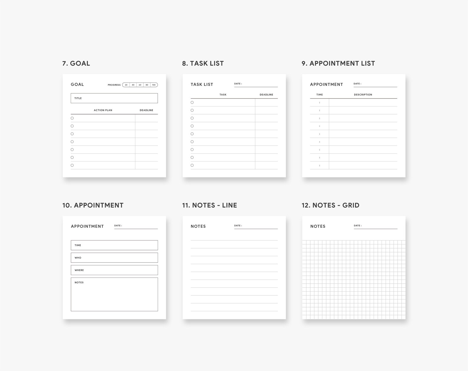 Sticky Note Printable 3 X 3 In Notes Template Memo Card - Etsy