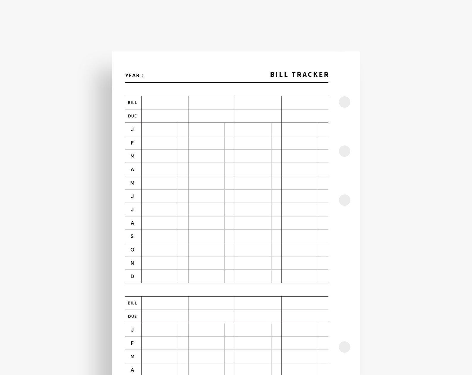 Personal Inserts : Bill Pay, Bill Organization, Bill Organizer, Bill ...