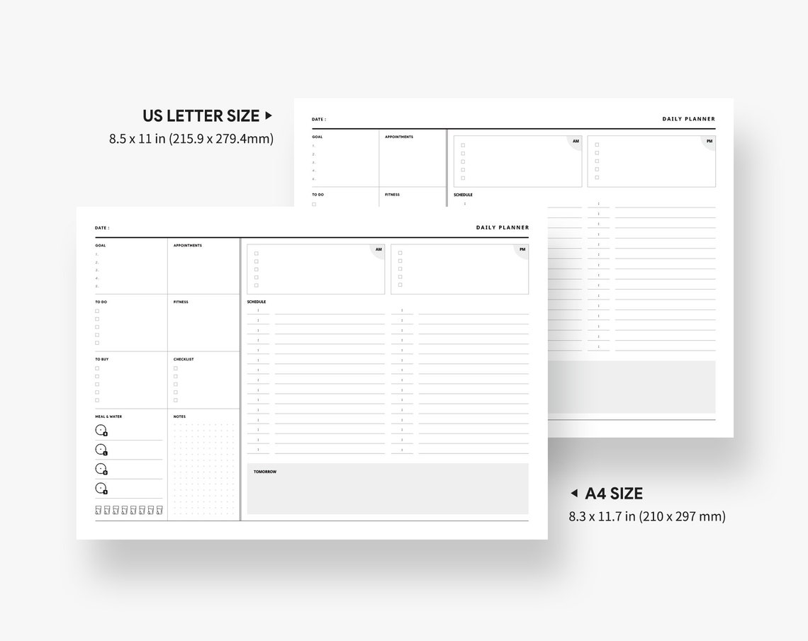 Printable Daily Work Desk Planner, Daily Organizer for Work, Business ...