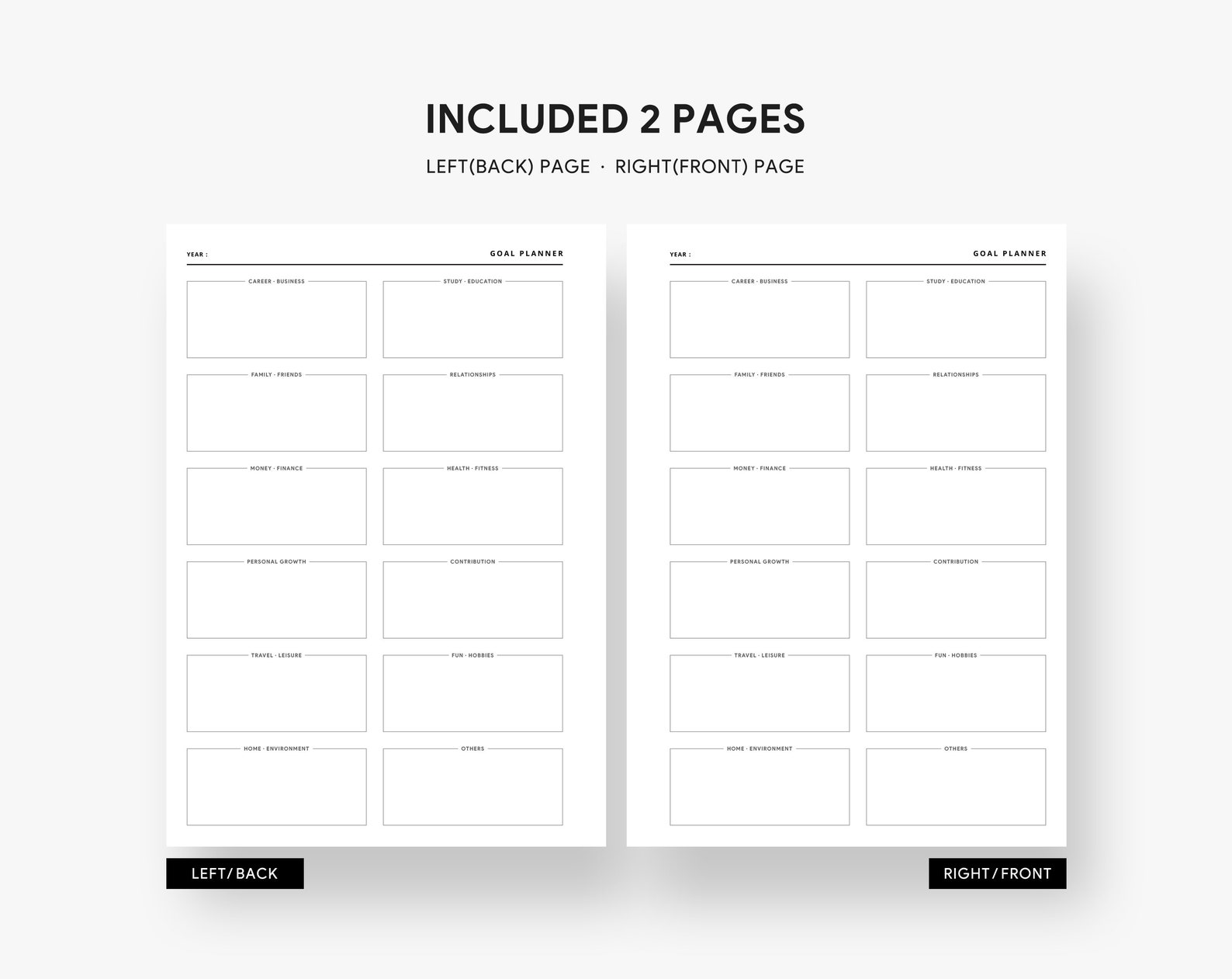A5 Inserts : Goal Setting, Goal Planner, Yearly Goal, Goal Template ...