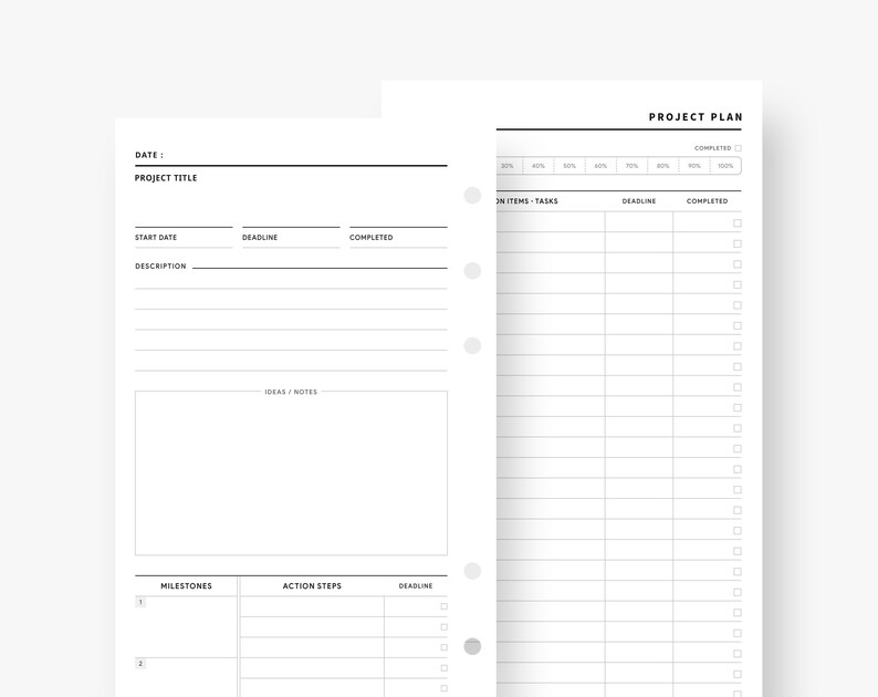 Personal Inserts : Project Management, Project Planner, Project Plan ...