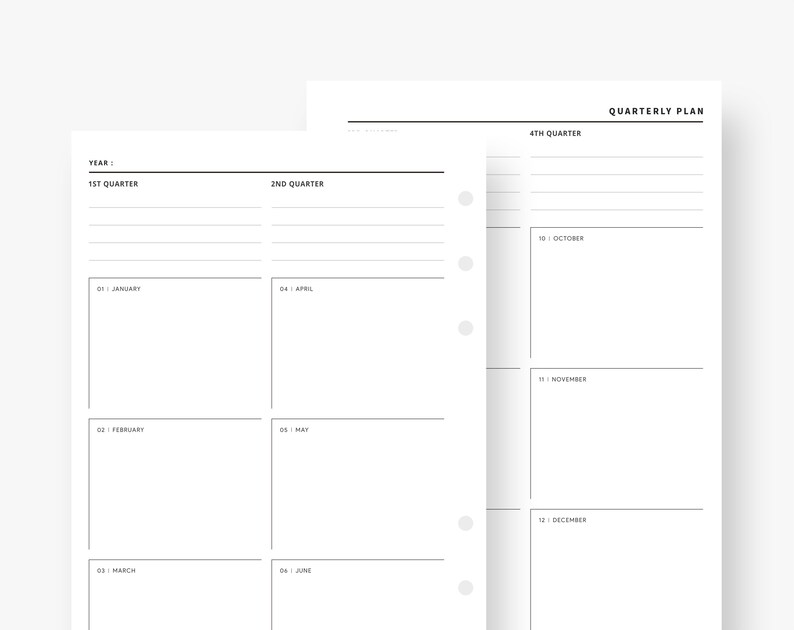 12 Month Planner Printable, Quarterly Planner, Yearly Planner, Personal ...